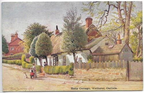 Postcards-England-Carlisle-Artist Signed-Thomas Bushby. " Houx Cottage ...