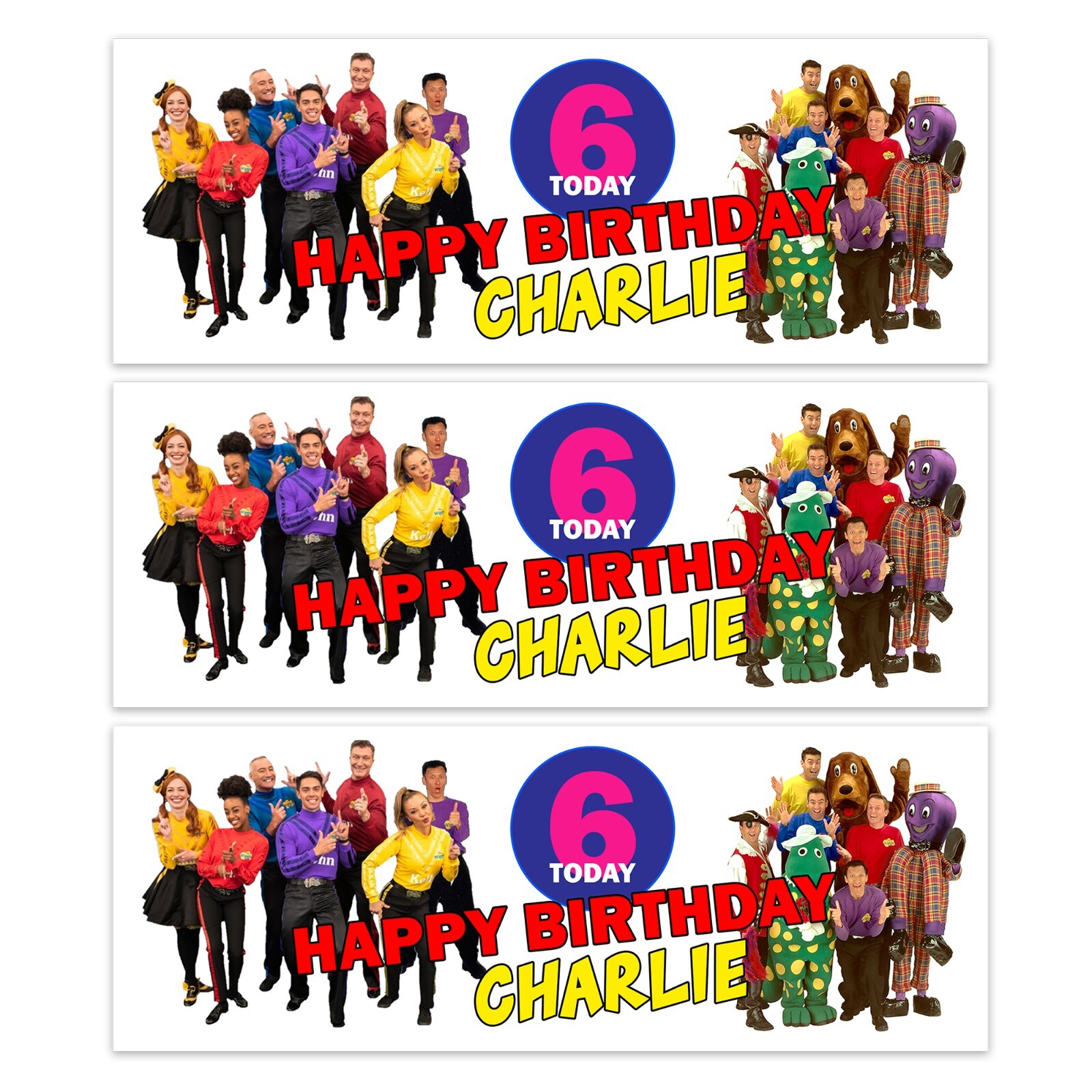 The Wiggles Birthday Banner Boys Girls Name Age | eBay