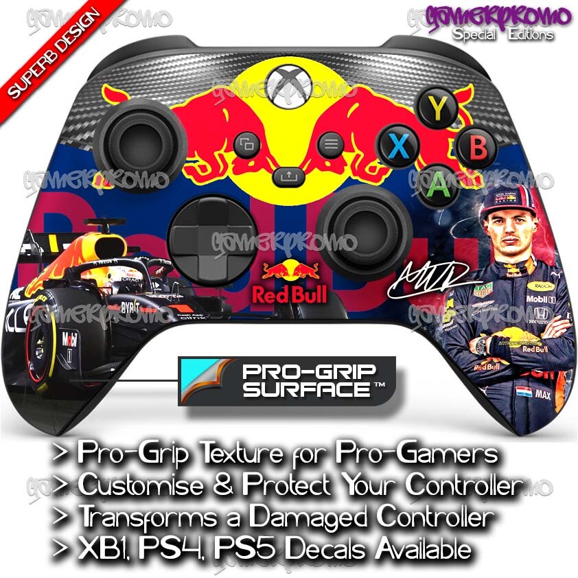 Red Bull F1 Controller Skin Decal - Xbox One S X - PS3 PS4 PS5 - Max F1 ...