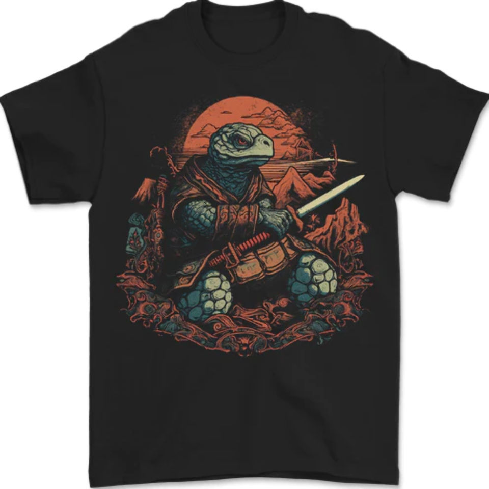 A Fantasy Samurai Turtle Tortoise Mens T-Shirt 100% Cotton | eBay