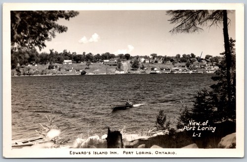 Postcard RPPC c1940s Port Loring Ontario Edwards Island Inn View of ...