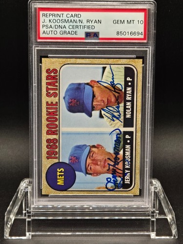 NOLAN RYAN & KOOSMAN AUTO PSA/DNA CERTIFIED! ️ 1968 Topps RC REPRINT ...