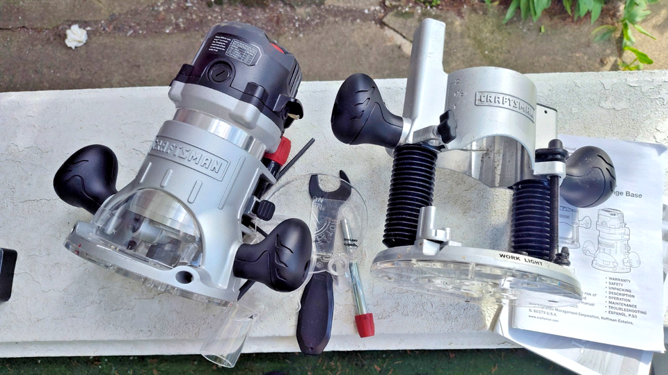 Craftsman combo Router Fixed And Plunge base 320.27683 With Bits | eBay