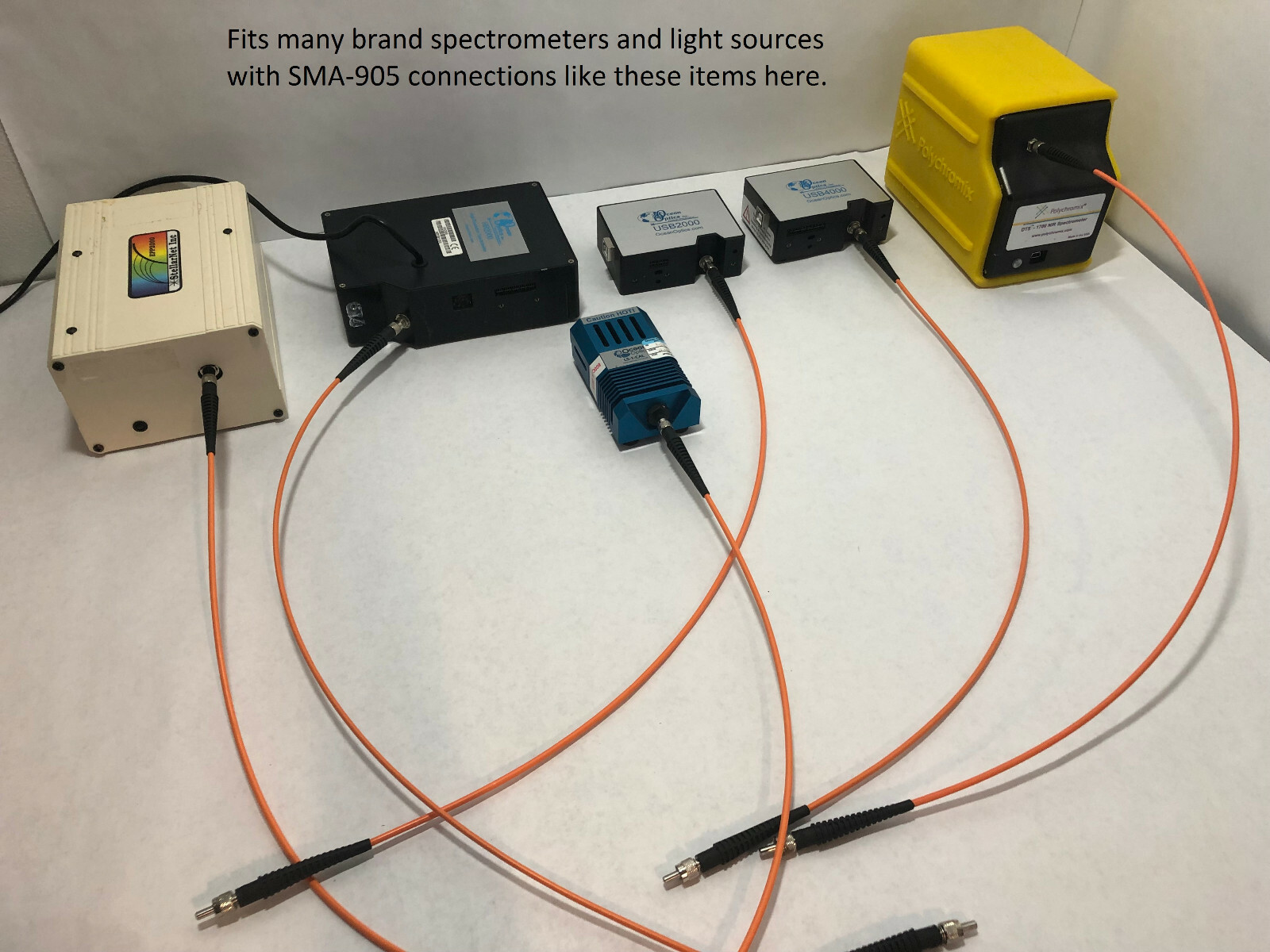 TWO 600um Optical Fiber Cables That Fit Ocean Optics Spectrometers ...