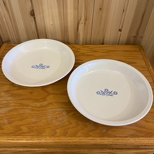 Corning Ware Cornflower Blue Pie Plate Dish Set of 2 10” Baking Plates ...