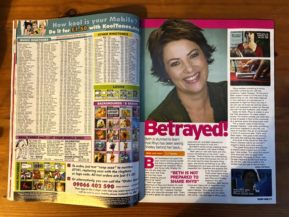 INSIDE SOAP 26/2/2005 ANNE KIRKBRIDE Kylie Minogue RICKY GROVES Jake ...