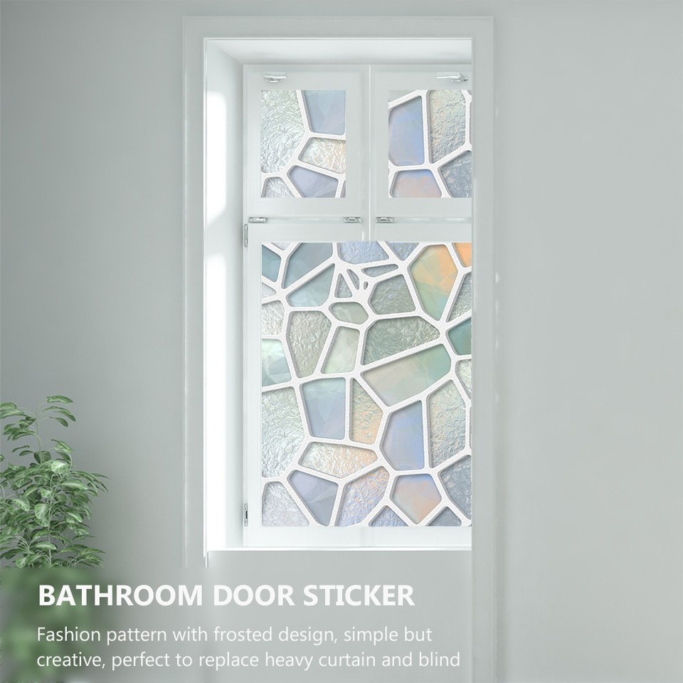 1 Sheet Bathroom Decal Indoor Privacy Protection Sticker Static Window ...