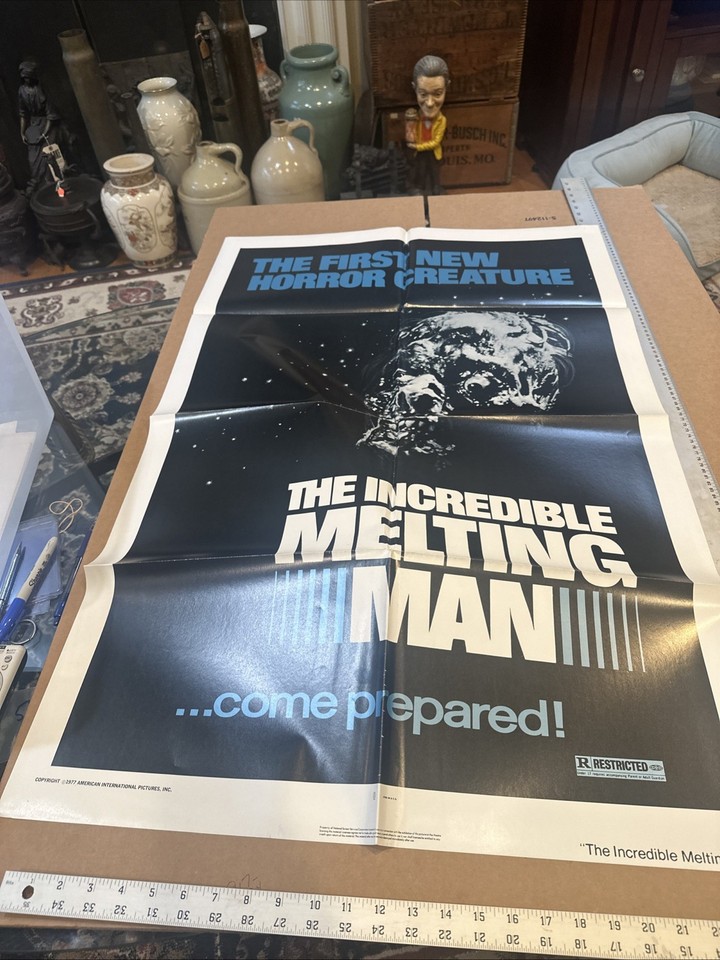 The Incredible Melting Man 1977 Horror Movie Poster 27x41 Alex Rebar NM ...