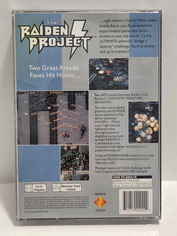 The Raiden Project ~ Long Box ~ Sony PlayStation 1 PS1 1995 Complete ...