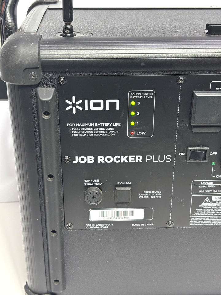 ION Audio Job Rocker Plus - Black Portable Heavy Duty Bluetooth Speaker ...
