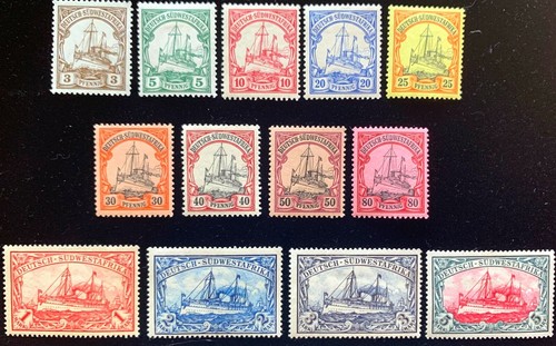 SC #13-25 German Colony South West Africa Kaiser's Yachts Set Stamps ...