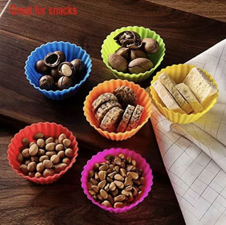 Silicone Baking Cups 24 Set Reusable Cupcake Liners Reusable Oven Safe ...