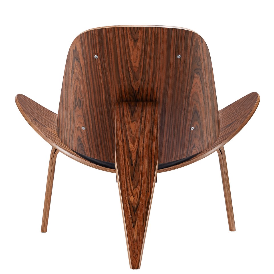 Hans Wegner Replica Lounge Shell Chair Top Grain Leather - Rosewood ...