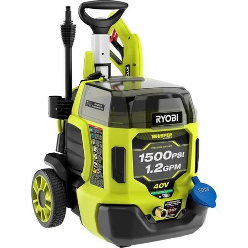 New RYOBI 40V Cordless Battery Pressure Washer 1500 PSI 1.2 GPM Cold ...