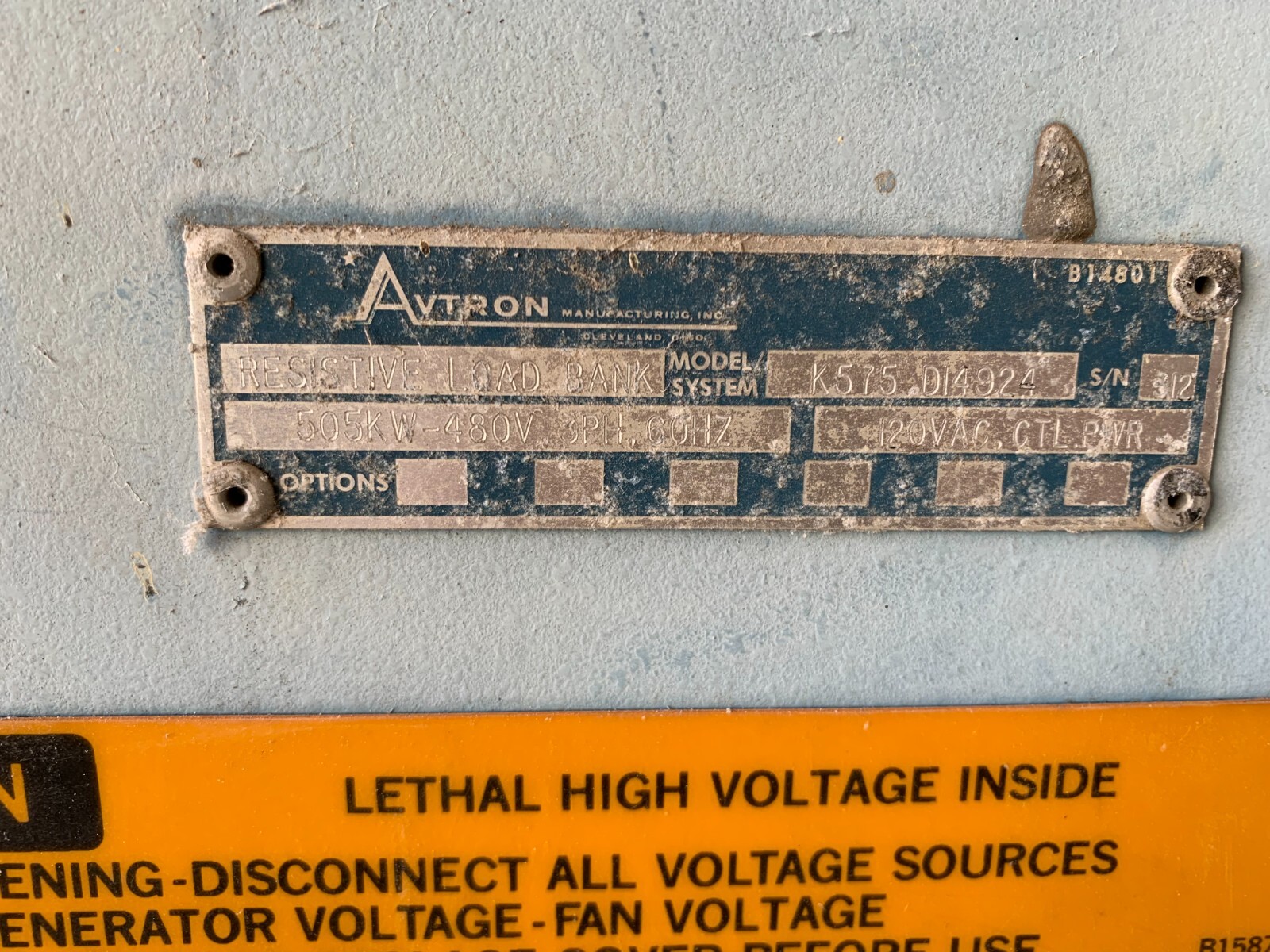 AVTRON "K575" RESISTIVE LOAD BANK AND "K514" METERING SYSTEM | eBay