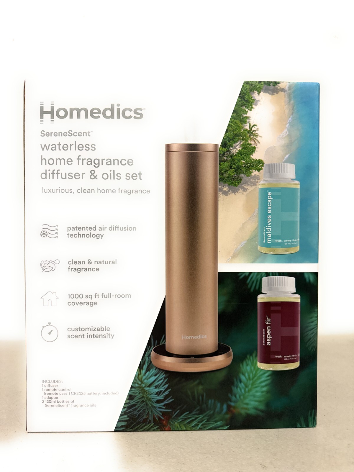 Homedics SereneScent Aroma Diffuser 120 ml -2 Bottles SereneScent Up to ...