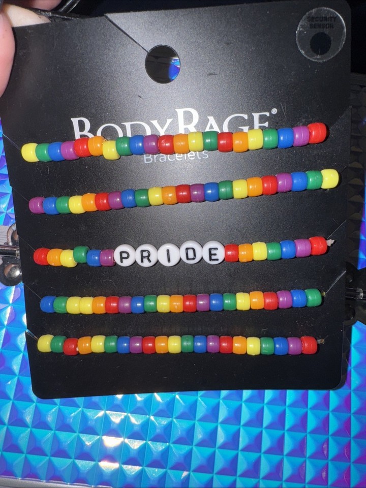 NWT Spencers Body Rage Pride Beaded Equality Rainbow Gay LGBTQ Bracelet ...