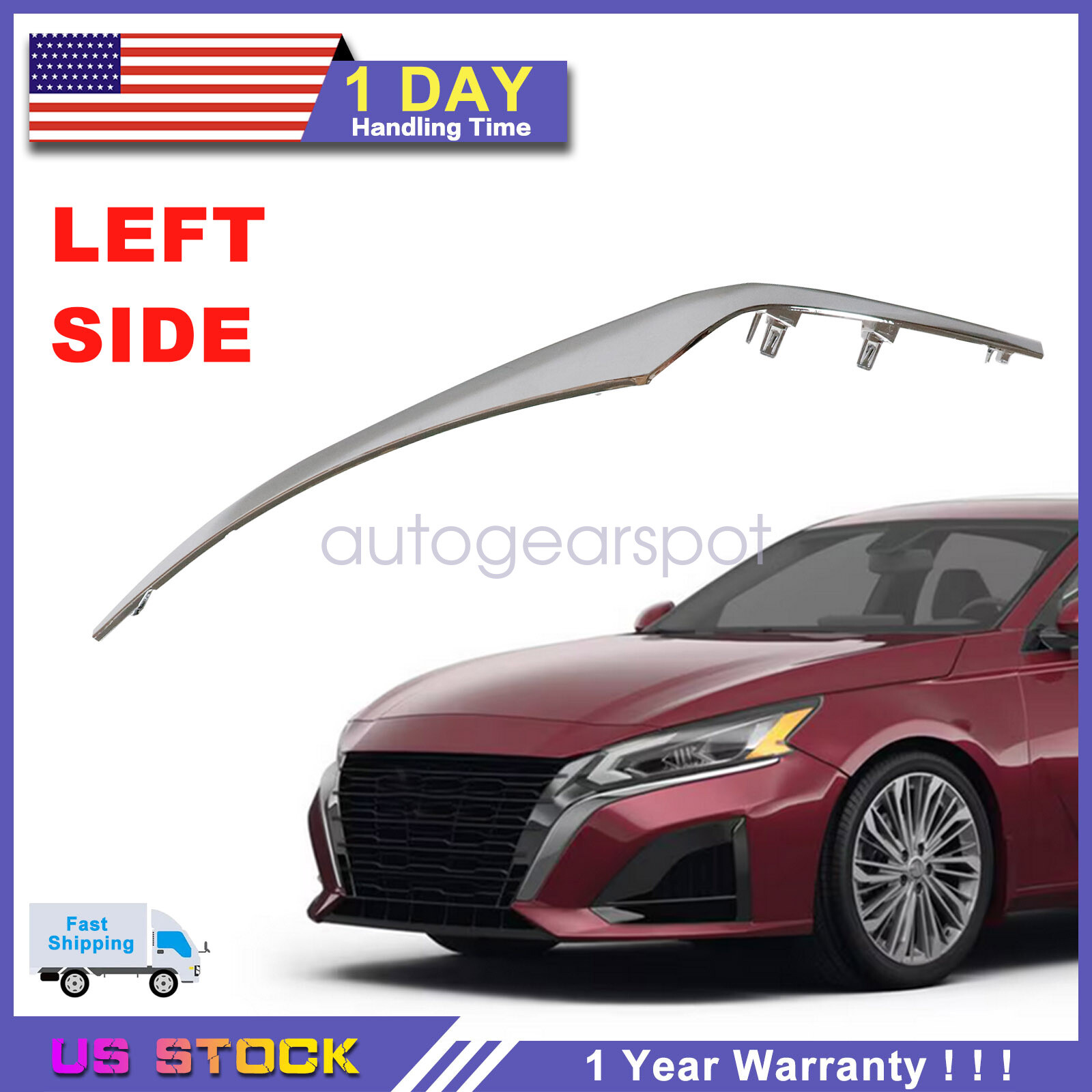 Front Driver Left Grille Molding Trim for Nissan Altima 2023-2025 ...