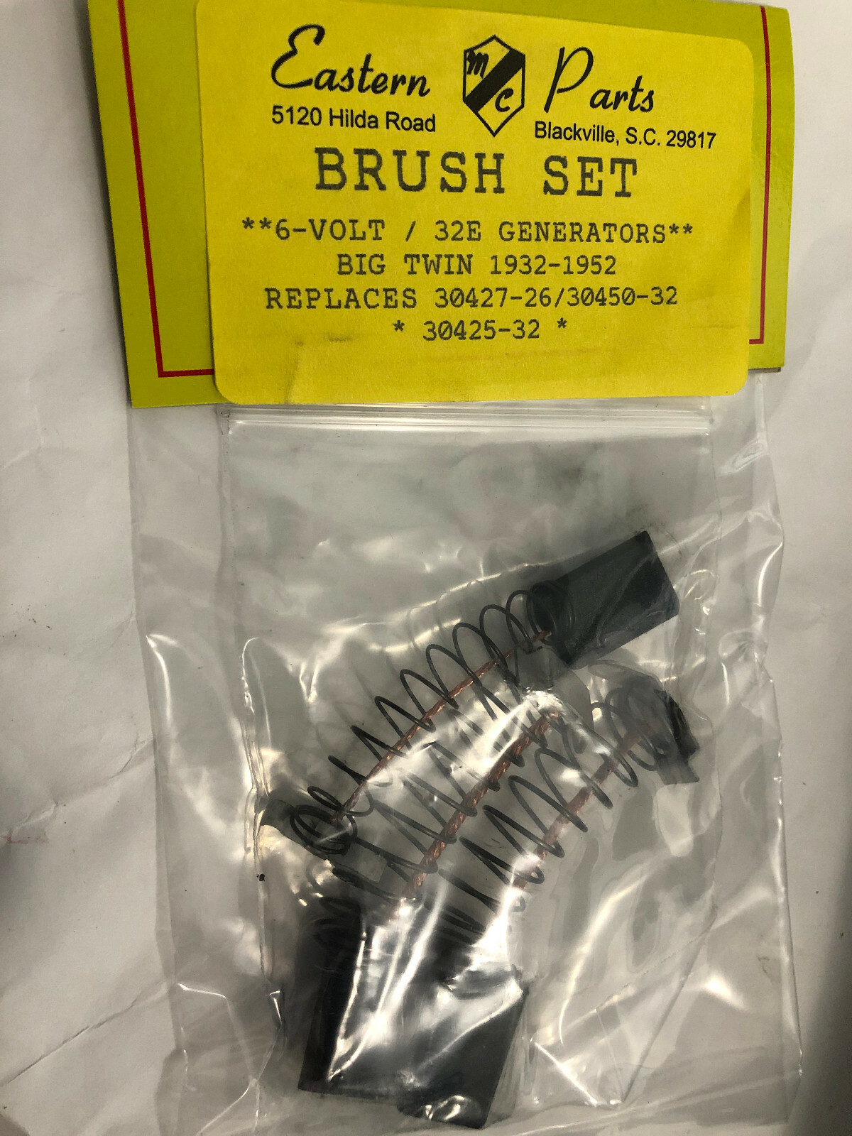 6 volt/32e generator brushes big twin 32/52 30427-26, 30450-32, 30425 ...