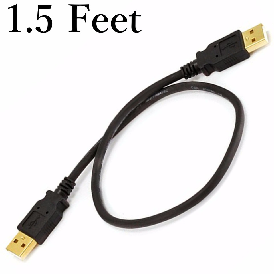 2.0 USB Type A Male to Type A Male 28/24 AWG Cable for Computer PC Data ...