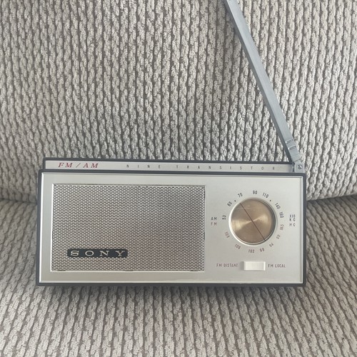 Sony 9 Transistor Radio 1963 Model #TFM-96 W/ Orig. Case Tested Works ...