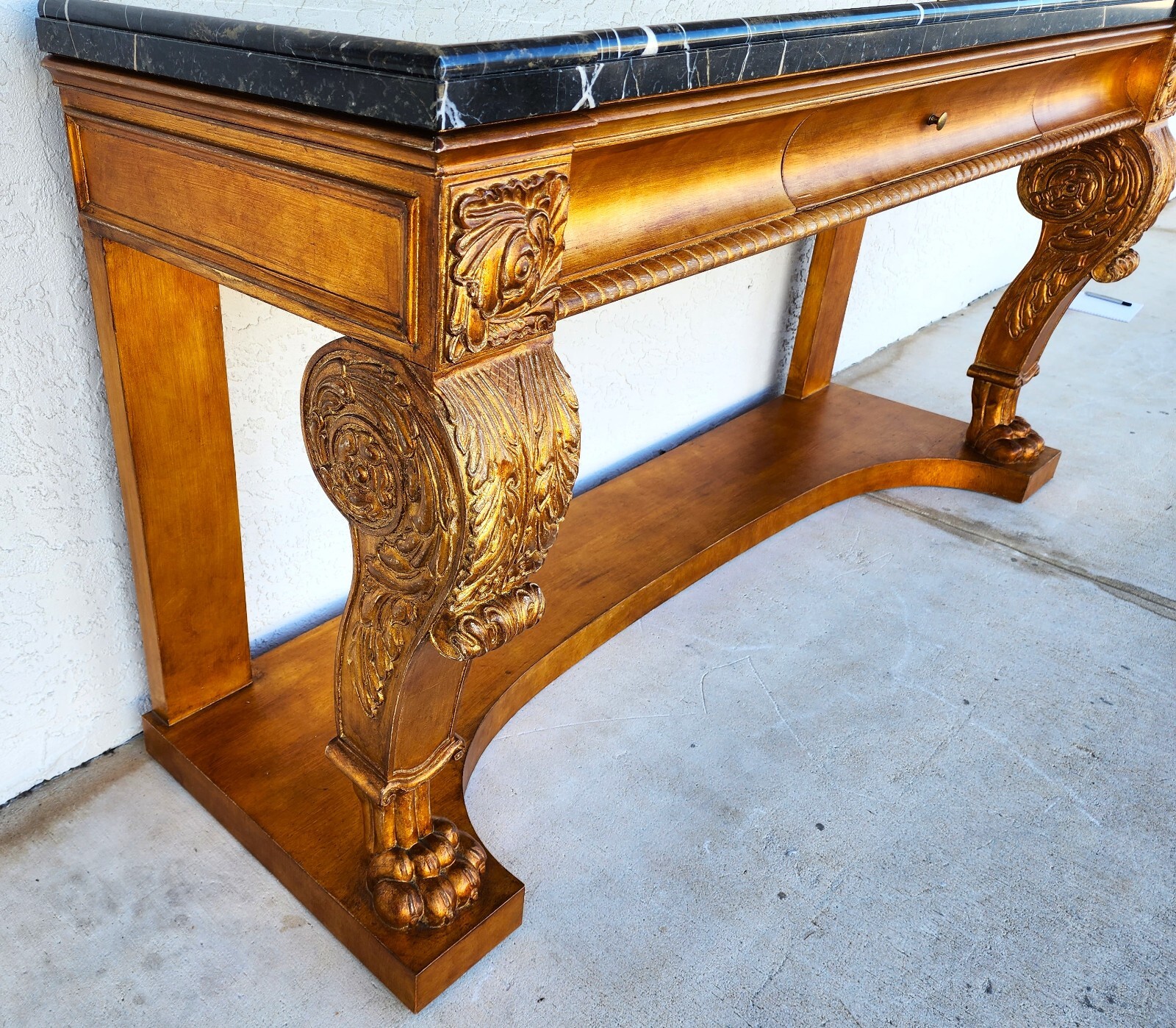 Console Table Marble & Giltwood Italian by HENREDON | eBay