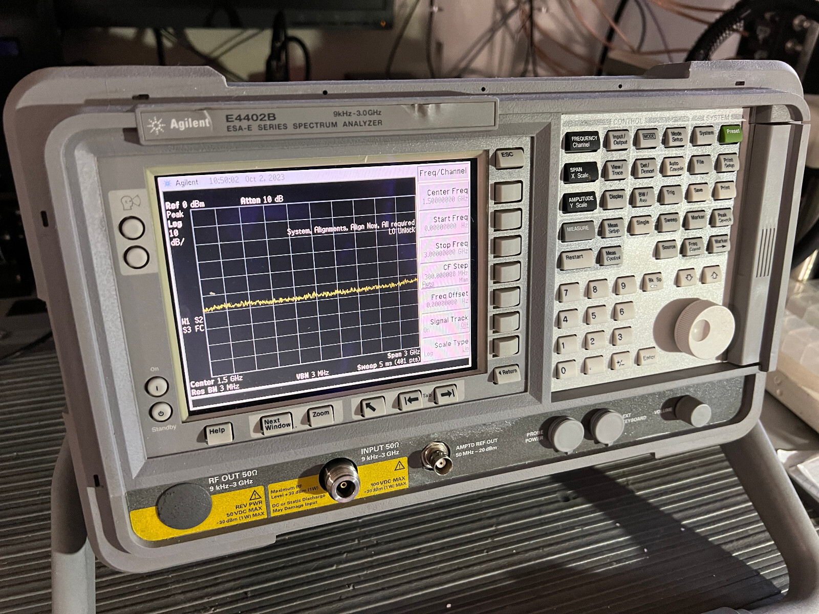 Agilent (Keysight) E4402B 30Hz-3GHz Spectrum Analyzer "Parts" - "As Is ...