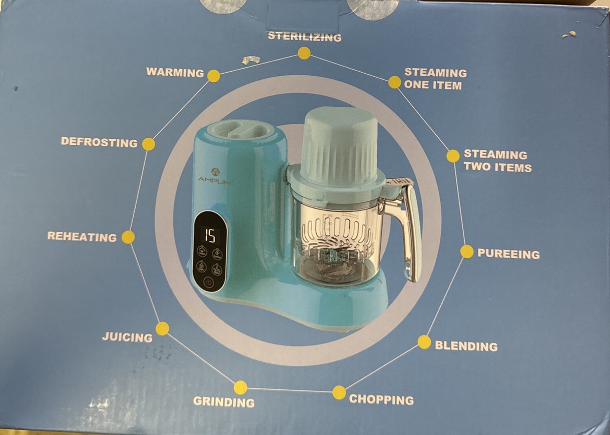 All In One Baby Food Steamer Blender Puree Maker Bpa Free Amplim - 11 ...