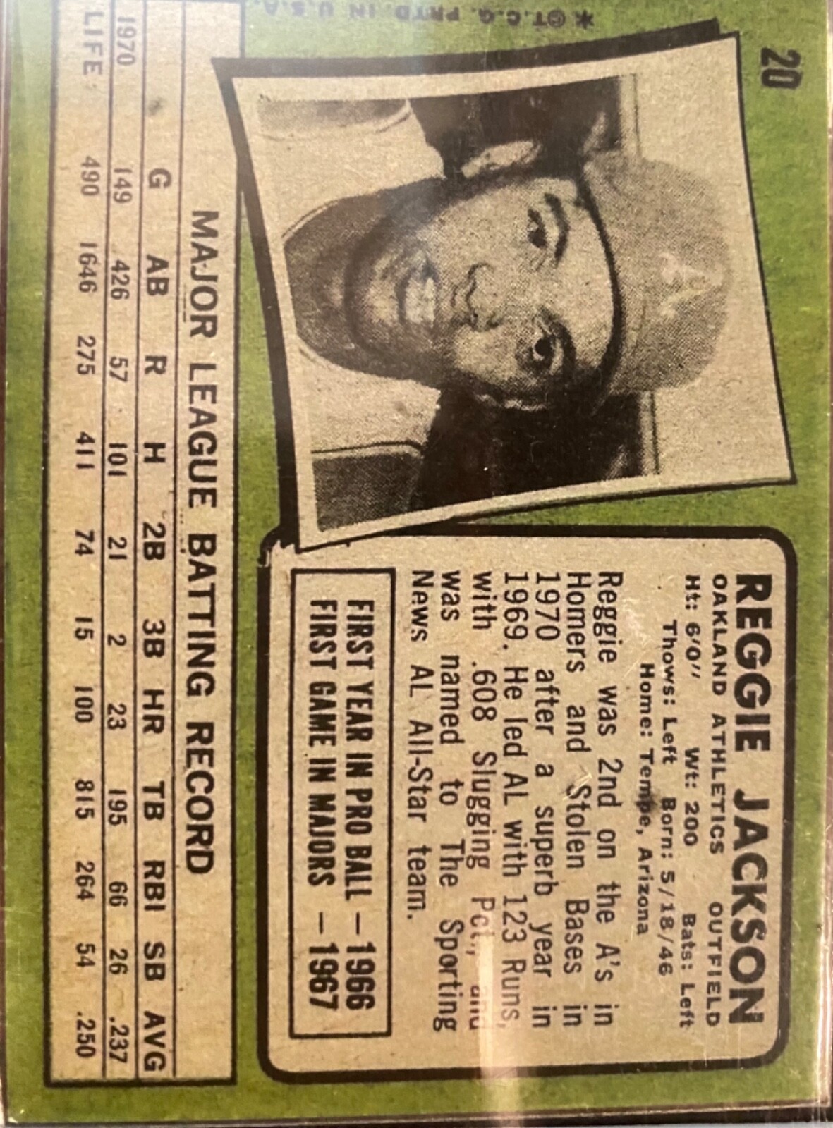 Reggie Jackson 1971 Baseball Card Mint Condition | eBay