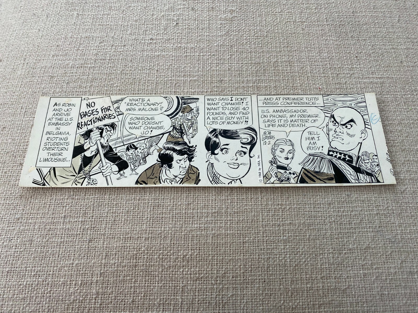 #681202 ROBIN MALONE Original Daily Strip Art by Bob Lubbers December 2 ...
