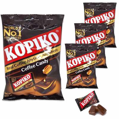 4 Bags Kopiko Real Coffee Candy Gourmet Java Hard Candies Premium ...