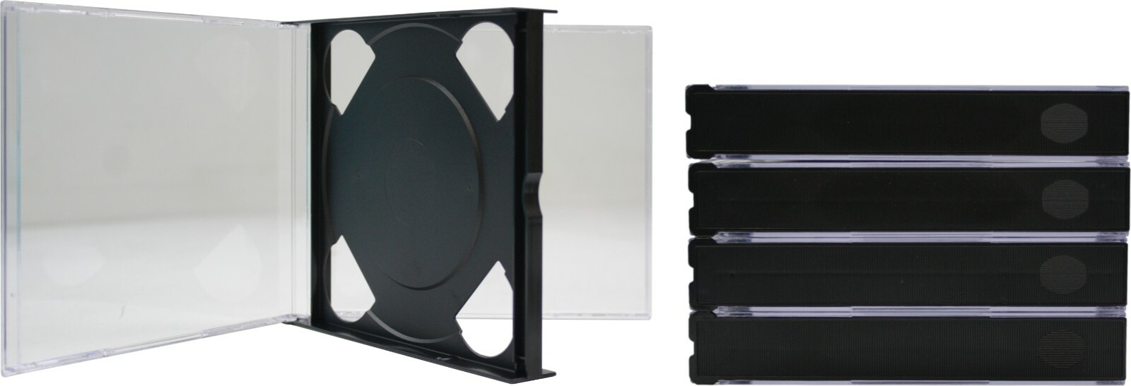 (5) 2 Disc Capacity CD Jewel Boxes Cases 24mm Double Chubby Dark Gray ...