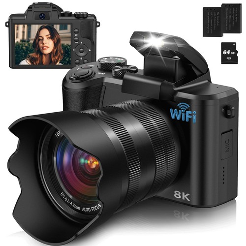 8K Digital Camera, 88MP Cameras for Photography with WiFi & Touch ...