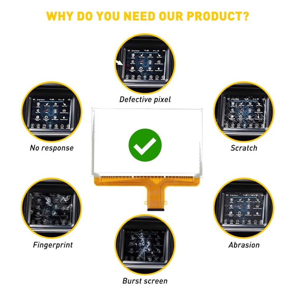 8' 55 Pin Touch screen DJ080PA-01A For Chevrolet GMC MYLINK Navigation ...