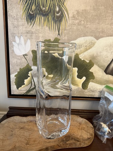 LARGE SIMON PEARCE TWISTED WOODBURY SQUARE VASE 12.5” Pontil Mark | eBay UK