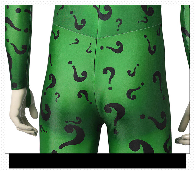Batman Forever Riddler Cosplay Costume Jumpsuit Outfits Halloween Adult ...
