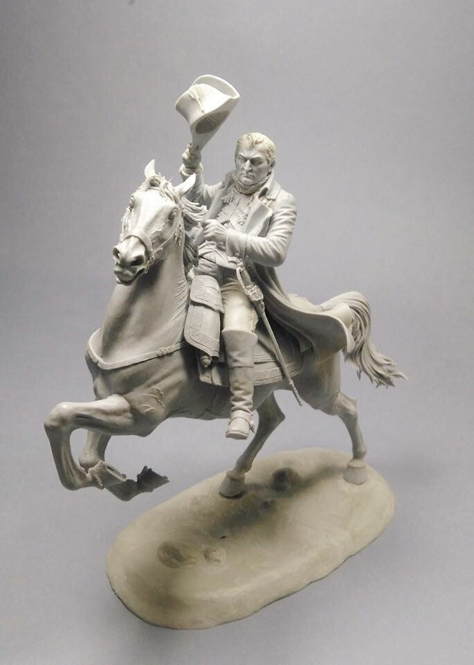 1/18 Resin Figures 90mm Ancient Knights rode horses （W/horse & base ...