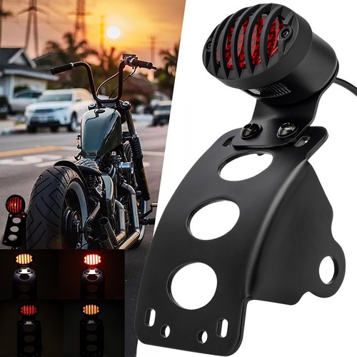 Motorcycle Side Mount License Plate Bracket Tail Light For Harley ...