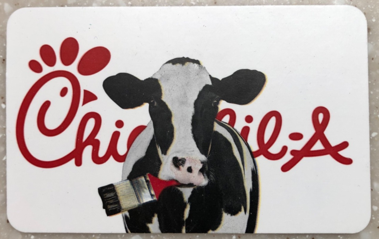 Chick-Fil-A Cow with paint brush - Eat More Chicken - Gift Card NO ...