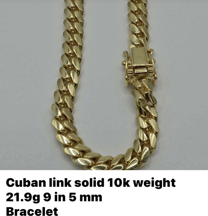 Real Solid 10k Gold Miami Cuban Bracelet 7.5” 6mm 10 … - Gem