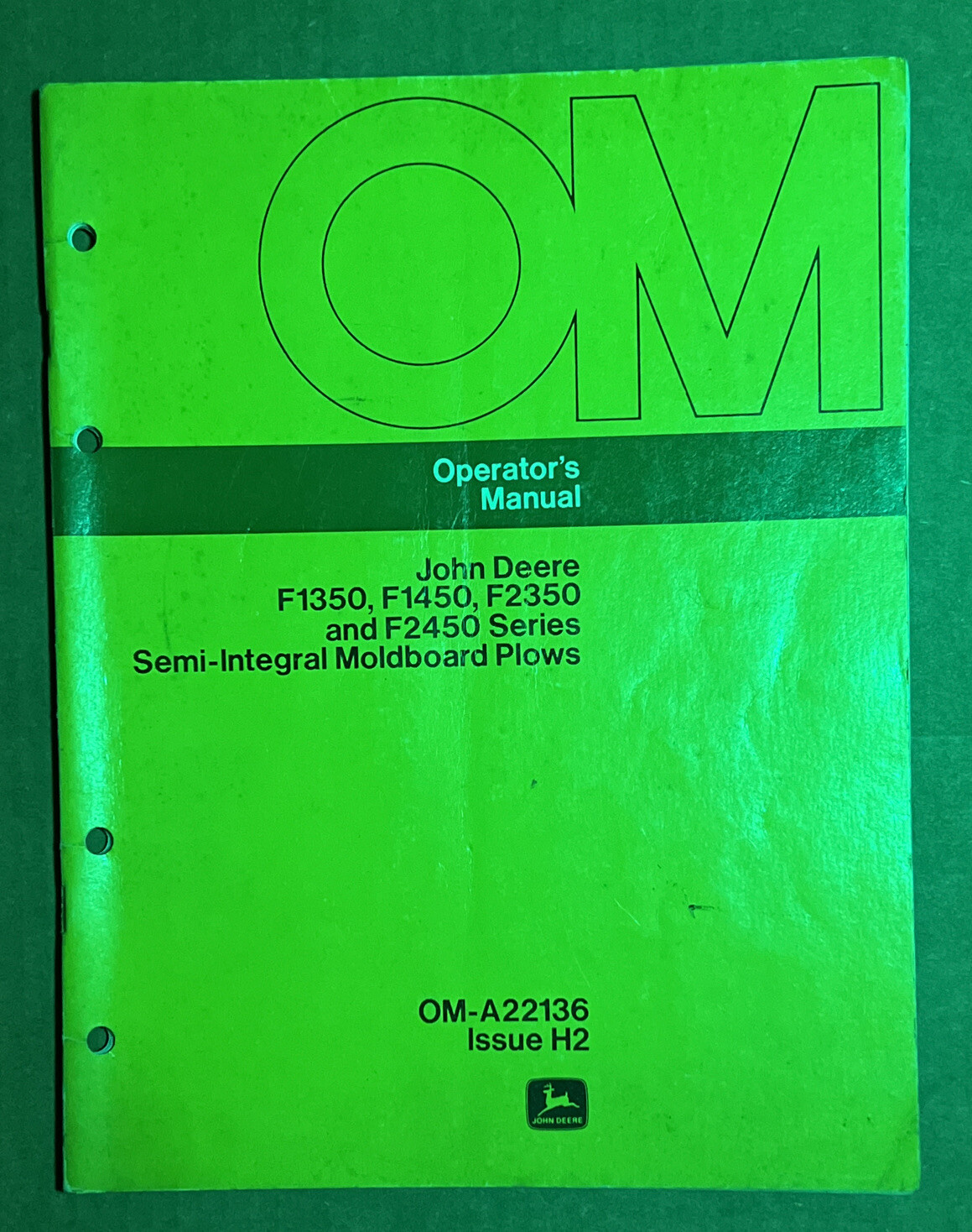 John Deere F1350 F1450 F2350 and F2450 Mold Plows Operators Manual OM ...