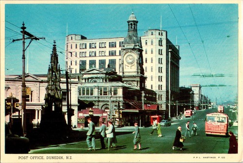 Post Office, Electric Bus, Dunedin, New Zealand chrome Postcard | eBay