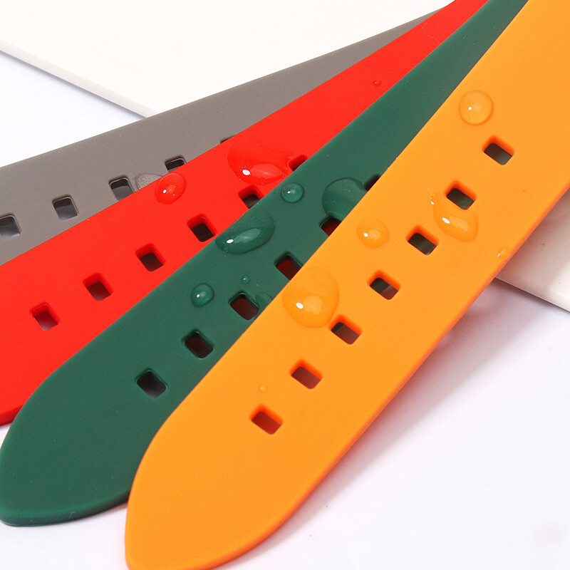 Universal Curved End Silicone Bracelet Waterproof Watch Band Strap 18mm ...