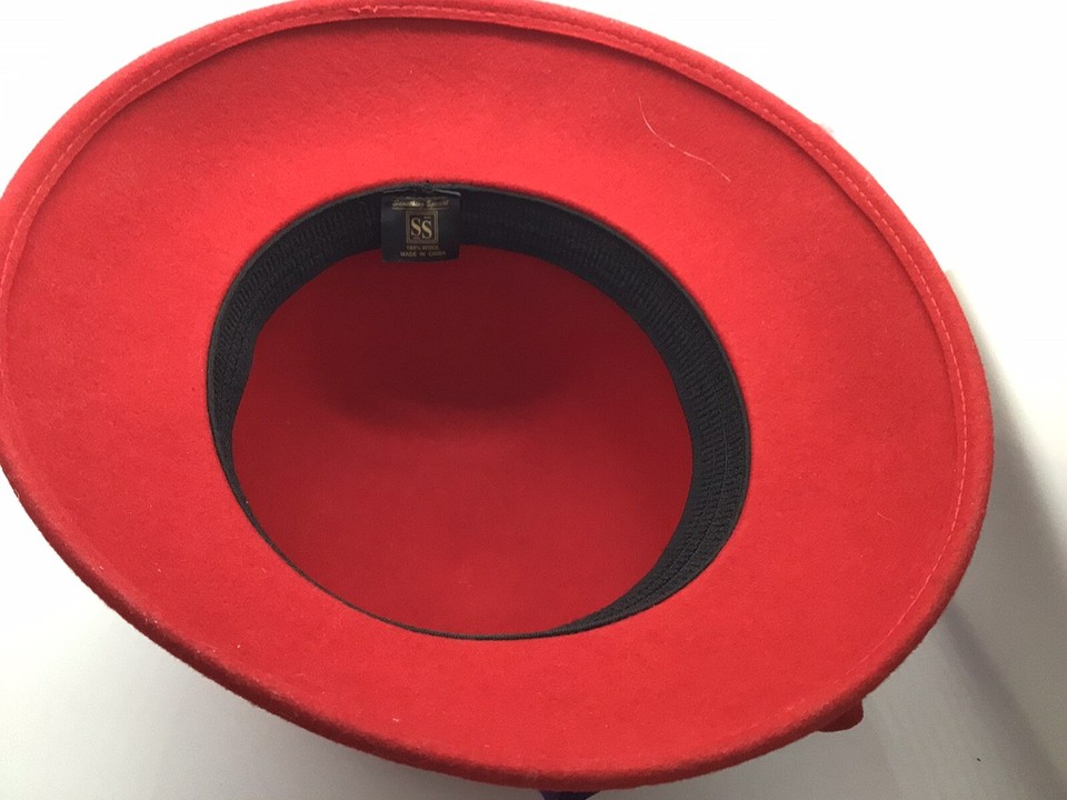 Red Hat Society Red in Color Purple Satin Band & Bow 100% Wool Hat ...