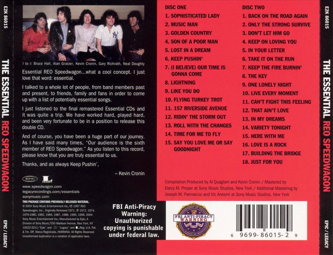 REO SPEEDWAGON - THE ESSENTIAL REO SPEEDWAGON NEW CD 696998601529| eBay
