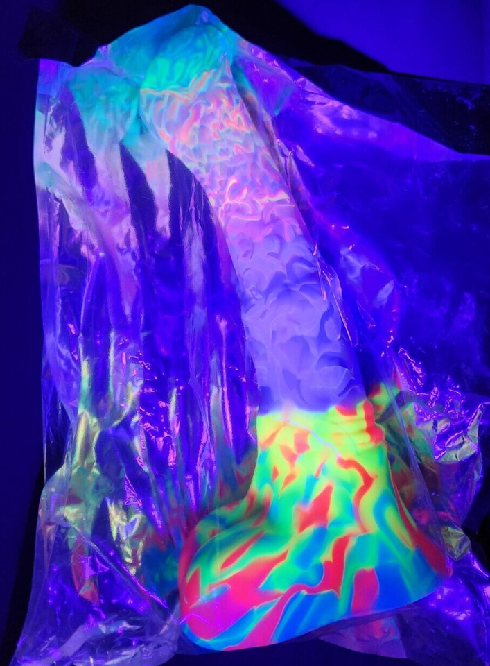 NEW Bad Dragon CHANCE FLARED Fantasy MEDIUM UV GLOW Silicone Dildo ...