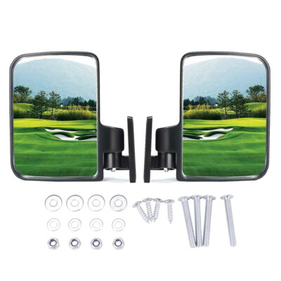2pc Golf Cart Side Mirrors No Drilling for Club Car EZGO Yamaha Rear ...