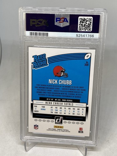 2018 Donruss NICK CHUBB #308 Rookie RC Football Card PSA 10 GEM MINT | eBay