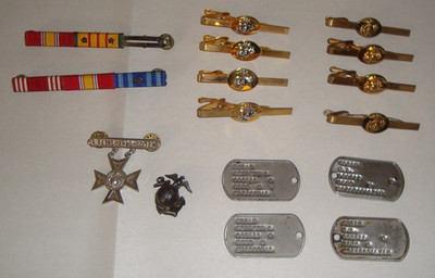 Vintage 1960s-1970s Vietnam War USMC Officer Dog Tags + Sharpshooter ...