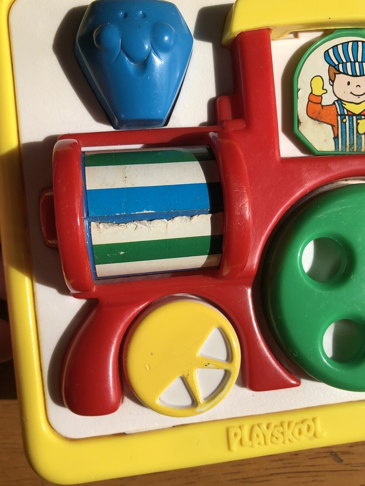 Vintage 1988 Playskool Baby L’il Busy Box Train Activity Take Along Toy ...